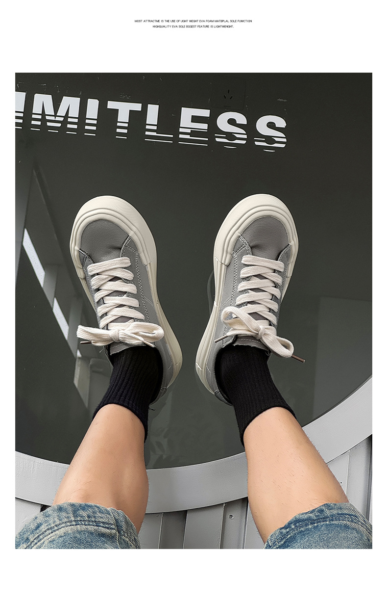 AFANTING厚底休闲鞋四季新款圆头小众设计感板鞋男百搭帆布鞋面包-阿里巴巴