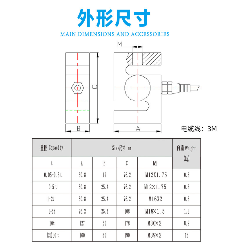 普司顿PSD-S1拉式称重传感器称重模块重量感应器电子秤传感器批发-阿里巴巴