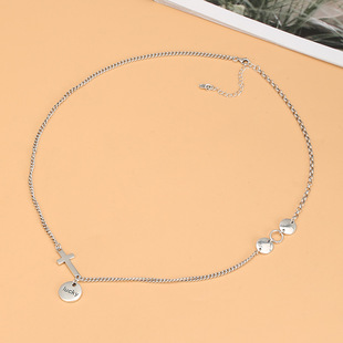 925泰银复古十字架项链女ins嘻哈轻奢气质小众设计感choker锁骨链-阿里巴巴