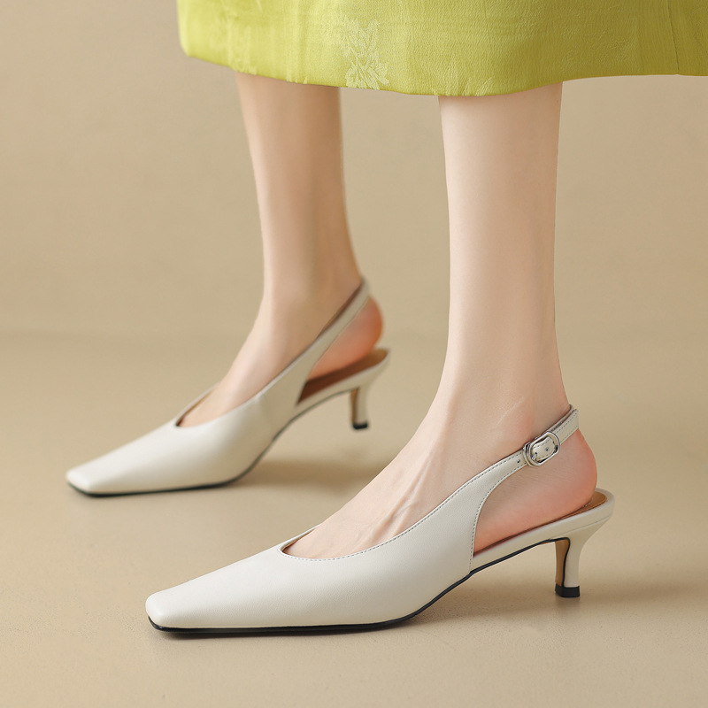 CHIKO Jenka Square Toe Kitten Heels Slingback Shoes