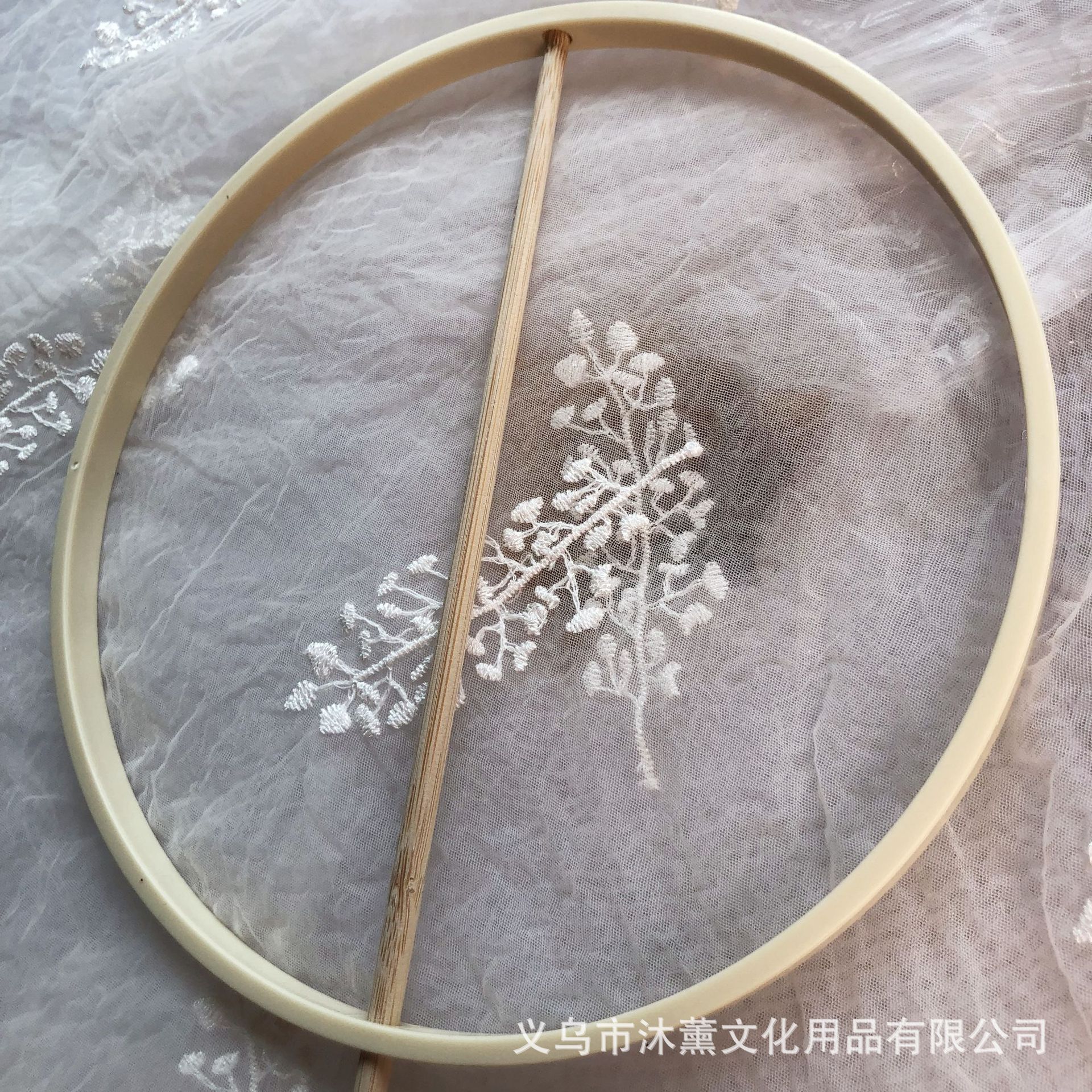 蚕丝扇水扇加厚古风汉服团扇框扇子骨架DIY手工空白竹圈可配流苏-阿里巴巴