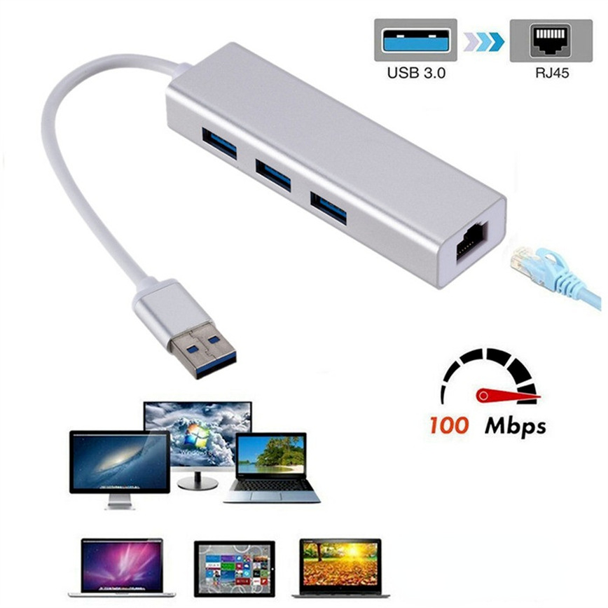 USB Ethernet with 3Port 2.0HUB RJ45 Lan Network Card Adapter-阿里巴巴