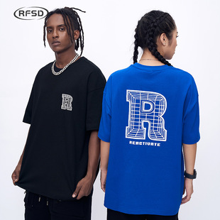 RFSD男装|嘻哈英文印花T恤2024春夏新品潮牌个性圆领短袖男250g-阿里巴巴