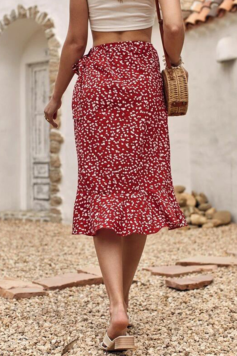 Summer New Women's High Waist Floral Beach Skirt