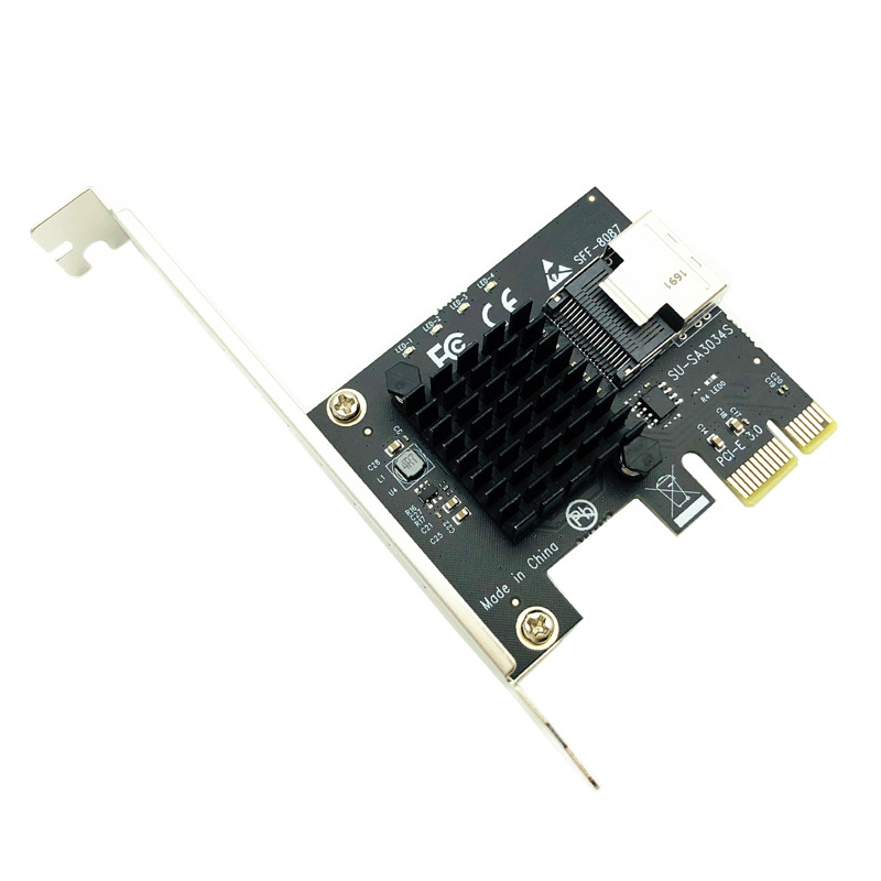 PCIE 转 Mini SAS SFF-8087 转接卡硬盘扩展卡SATA 6GB接口-阿里巴巴