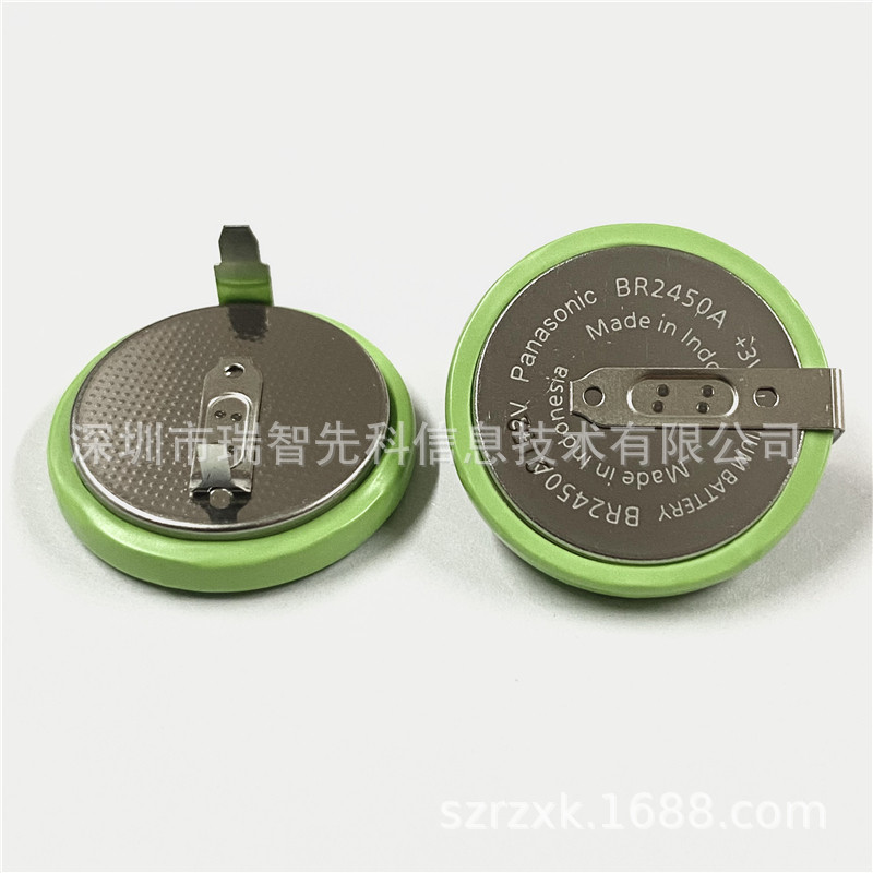 松下BR2450A/HAN 带焊脚 耐高温电池 3V纽扣电池 锂电池-阿里巴巴