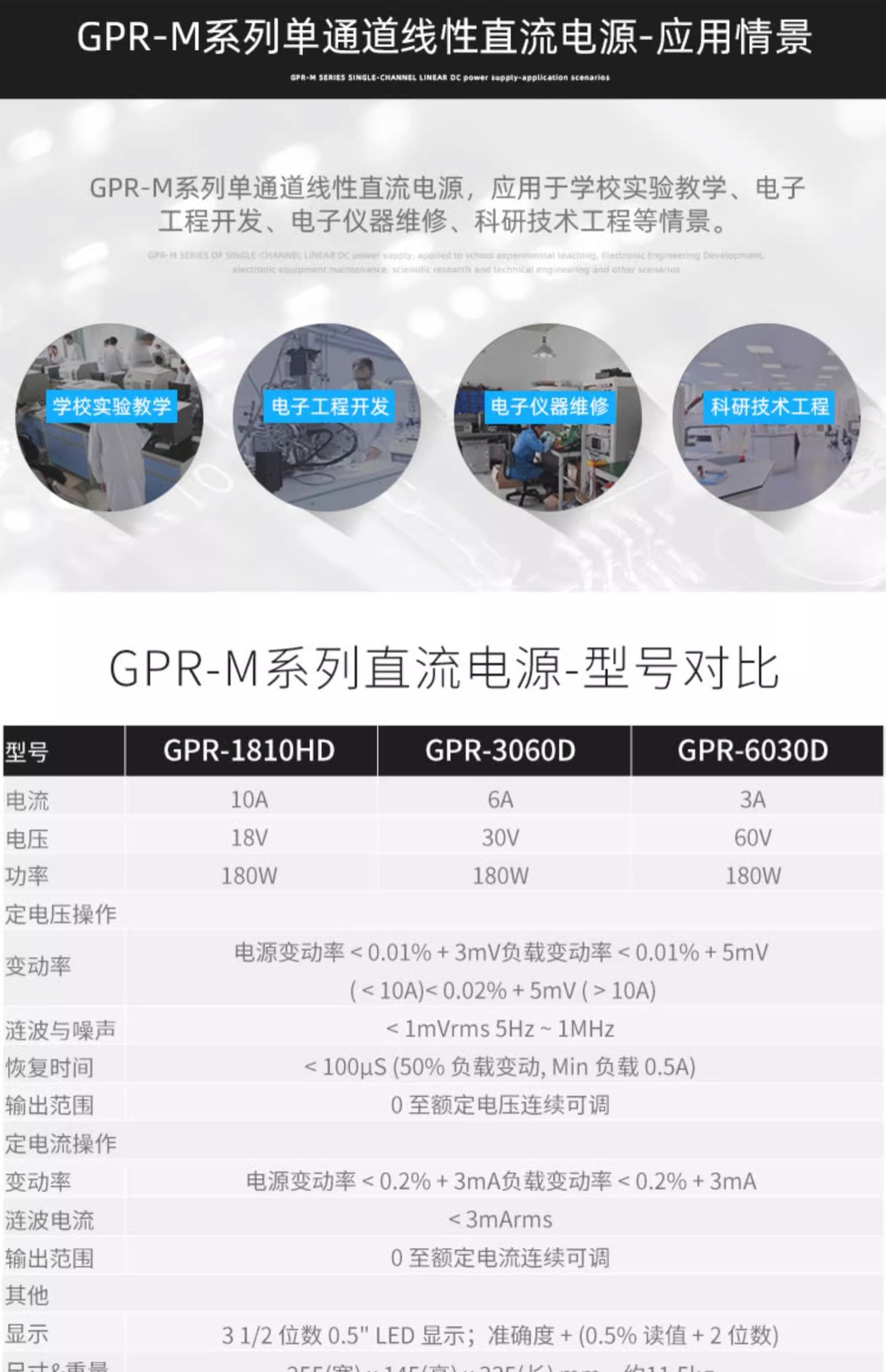 固纬线性稳压直流电源GPR-3060D GPR-6030D GPR-1810HD电源30V6A-阿里巴巴