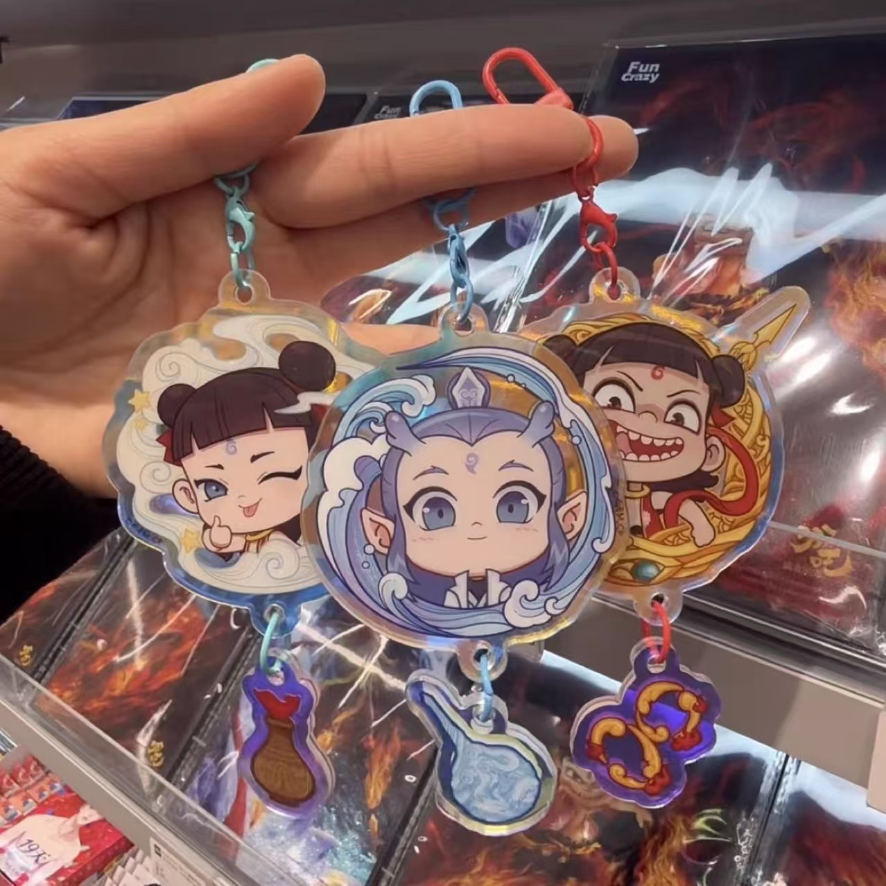 Nezha Devil Child Naohai Fans Around Keychain Pendant Ao Bingya Ao ...