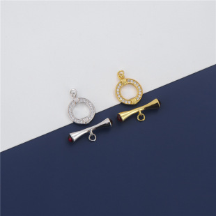 S925纯银镶钻锆石OT扣珍珠项链扣DIY手工串珠编绳手链锁骨链配件-阿里巴巴