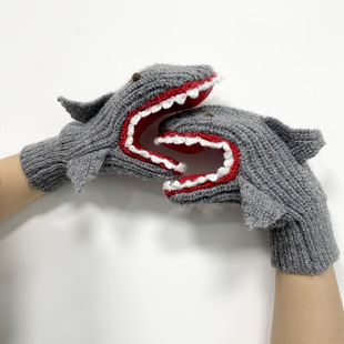 Three dimensional Shark Warm Mittens Autumn and Winter-阿里巴巴