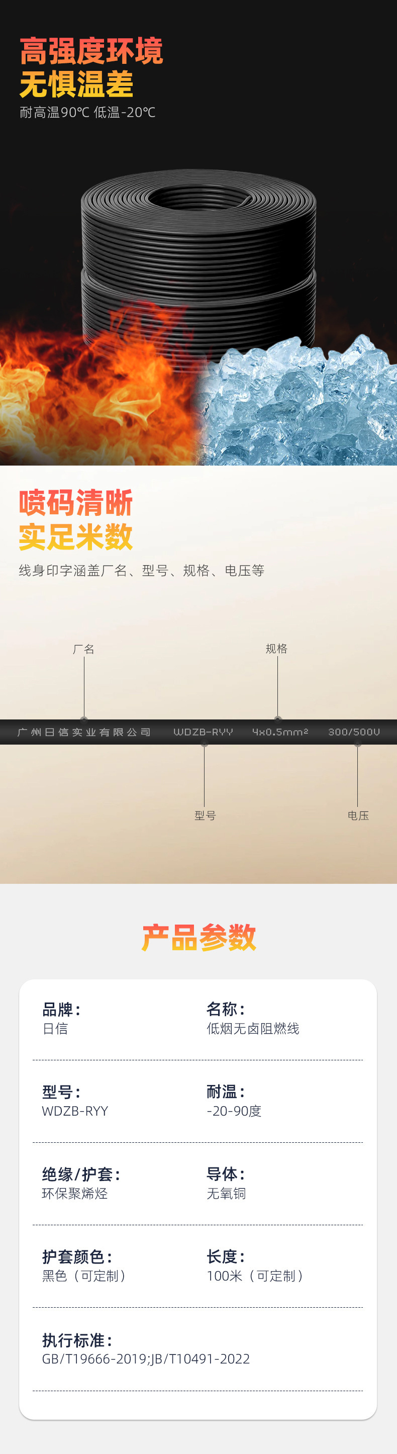 国标WDZB-RYY低烟无卤阻燃电线B级2 3 4 5 6芯纯铜护套线LSZH材质-阿里巴巴