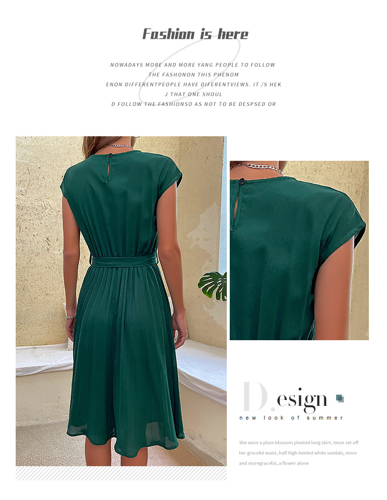 New Women's Casual Strappy Solid Color Dress