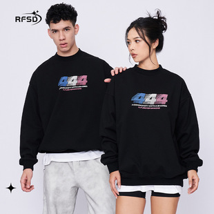 RFSD男装|2024秋冬新款印花圆领卫衣男美式宽松落肩卫衣大码男-阿里巴巴