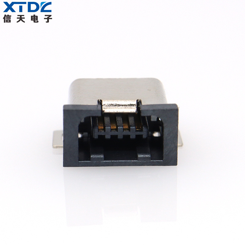 USB插座迷你mini 4P单/双防呆充电接口卧式贴片老款式-阿里巴巴