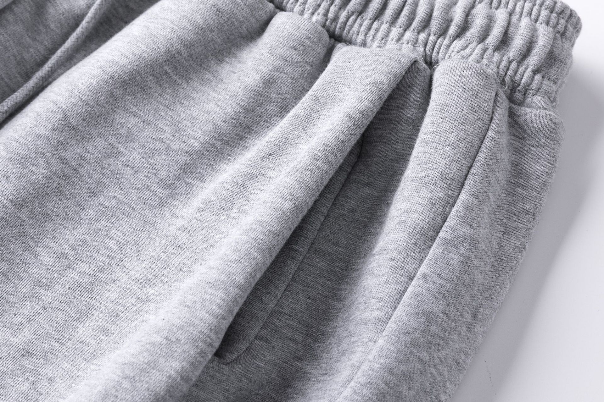 290g空白棉春秋长裤休闲宽松广告印logo图案字白胚纯色束脚卫裤-阿里巴巴