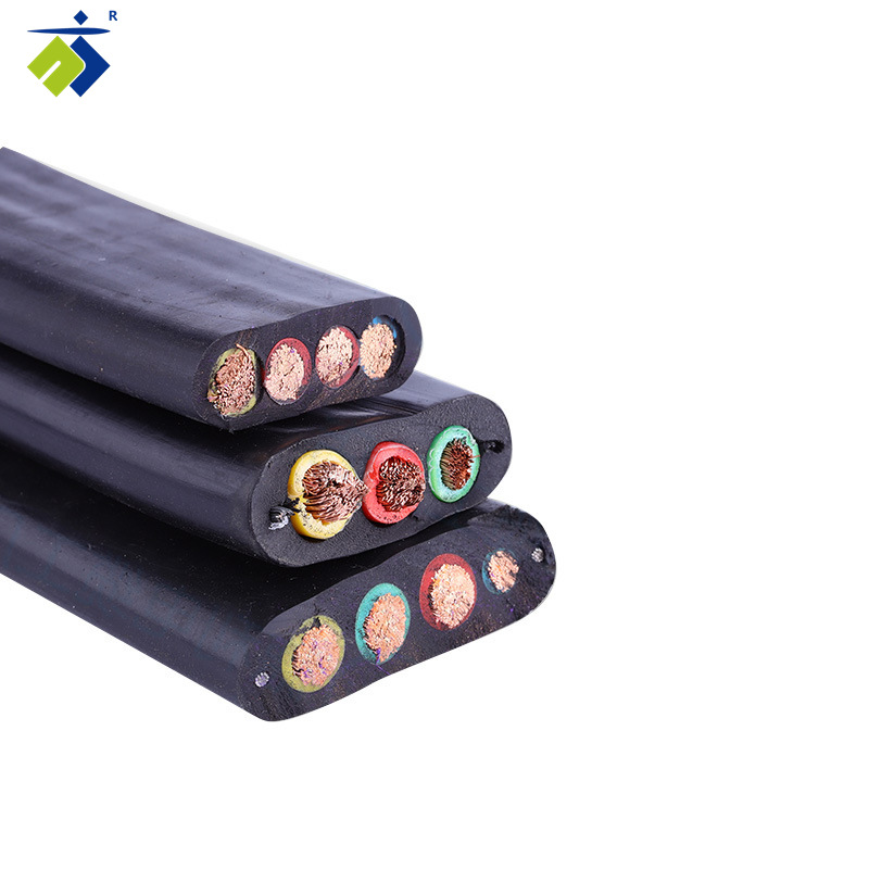 扁电缆加钢丝1.5平方2芯3芯4/5/6/8芯YFFBG丁青橡胶扁平线-阿里巴巴