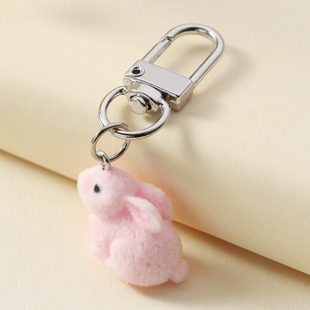 树脂植绒可爱卡通立体兔子钥匙扣挂件汽车钥匙链挂件包包挂件批发-阿里巴巴