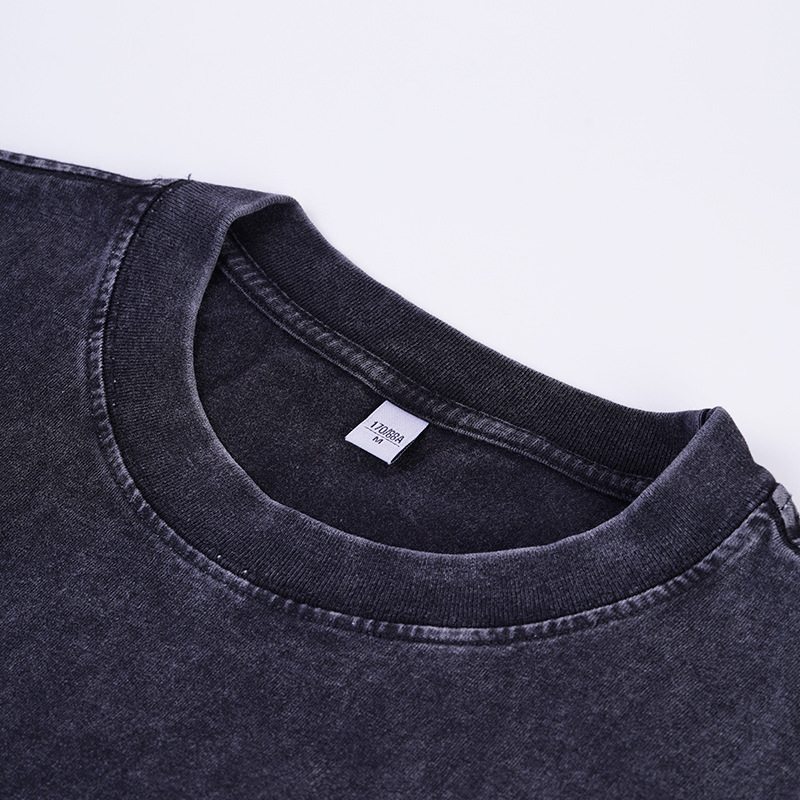 230g Cotton Heavy Distressed Sleeveless T-Shirt for Men and Women Washed Shoulder Cotton Retro T ...