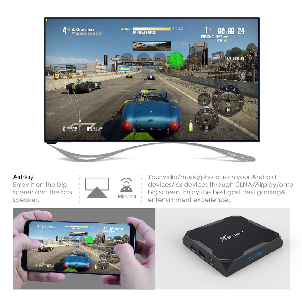 x96 max+机顶盒 安卓9.0 S905X3 高清智能播放器 4G/64G BT tvbox-阿里巴巴
