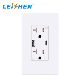 6A 双USB插座 带儿童保护门 出口美国ETL墙壁插座PD快充-阿里巴巴