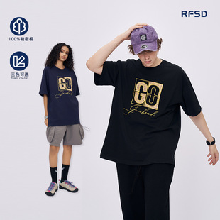 RFSD男装|贴布绣花T恤2025春夏新品宽松潮牌男式重磅圆领上衣男-阿里巴巴