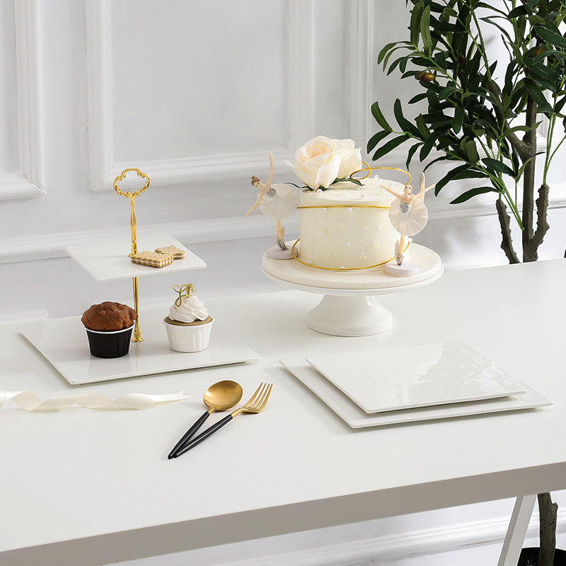 European wedding cake dessert display shelf ceramic plate sample ...