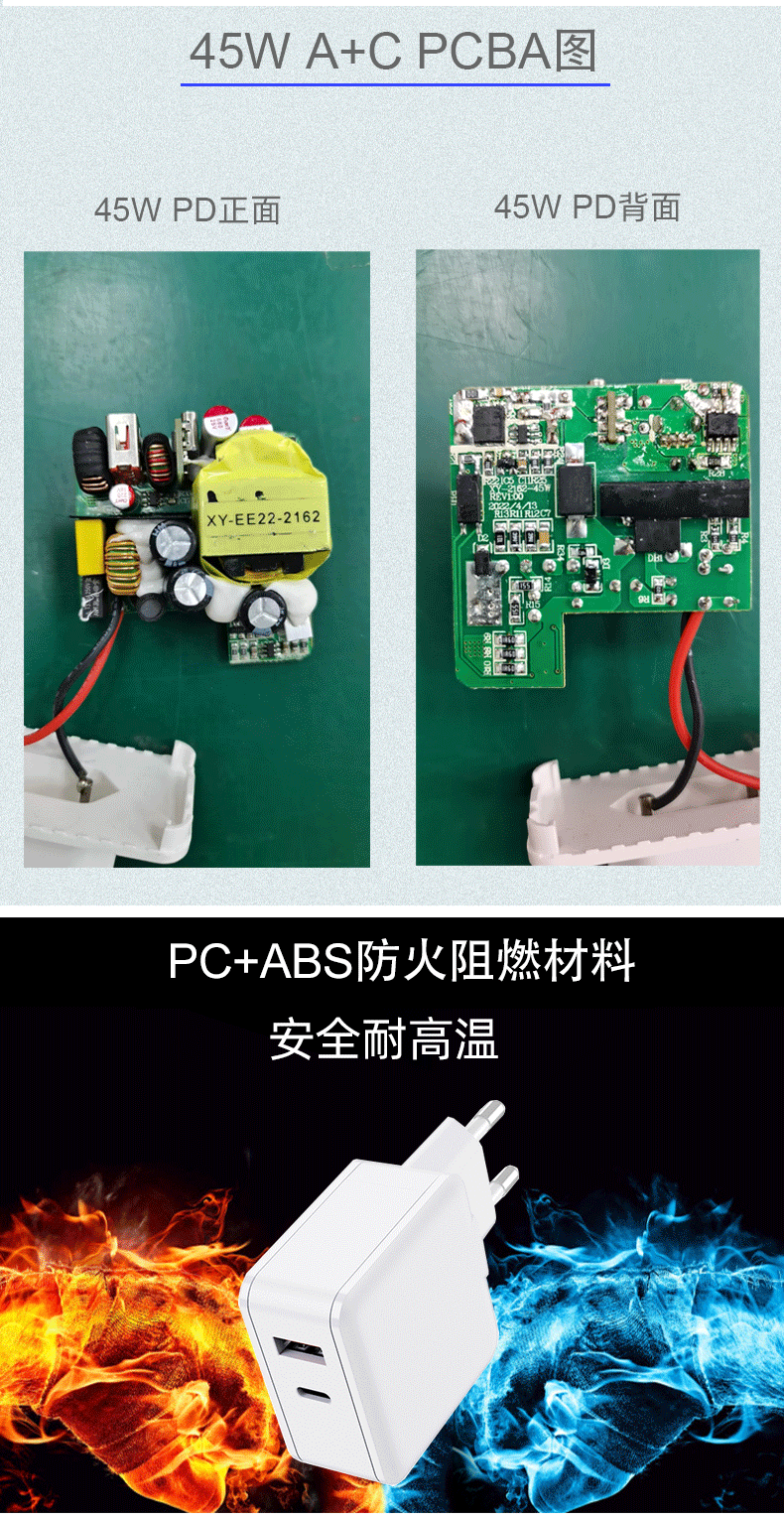 PD45W美规充电器ETL认证折叠多国可换插脚45W充电头快充PD充电器-阿里巴巴