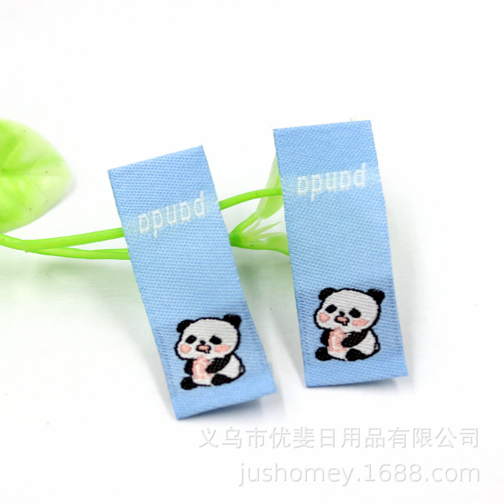 小清新夏日可爱熊猫Panda系列对折标婴童鞋帽发饰布标diy配件-阿里巴巴