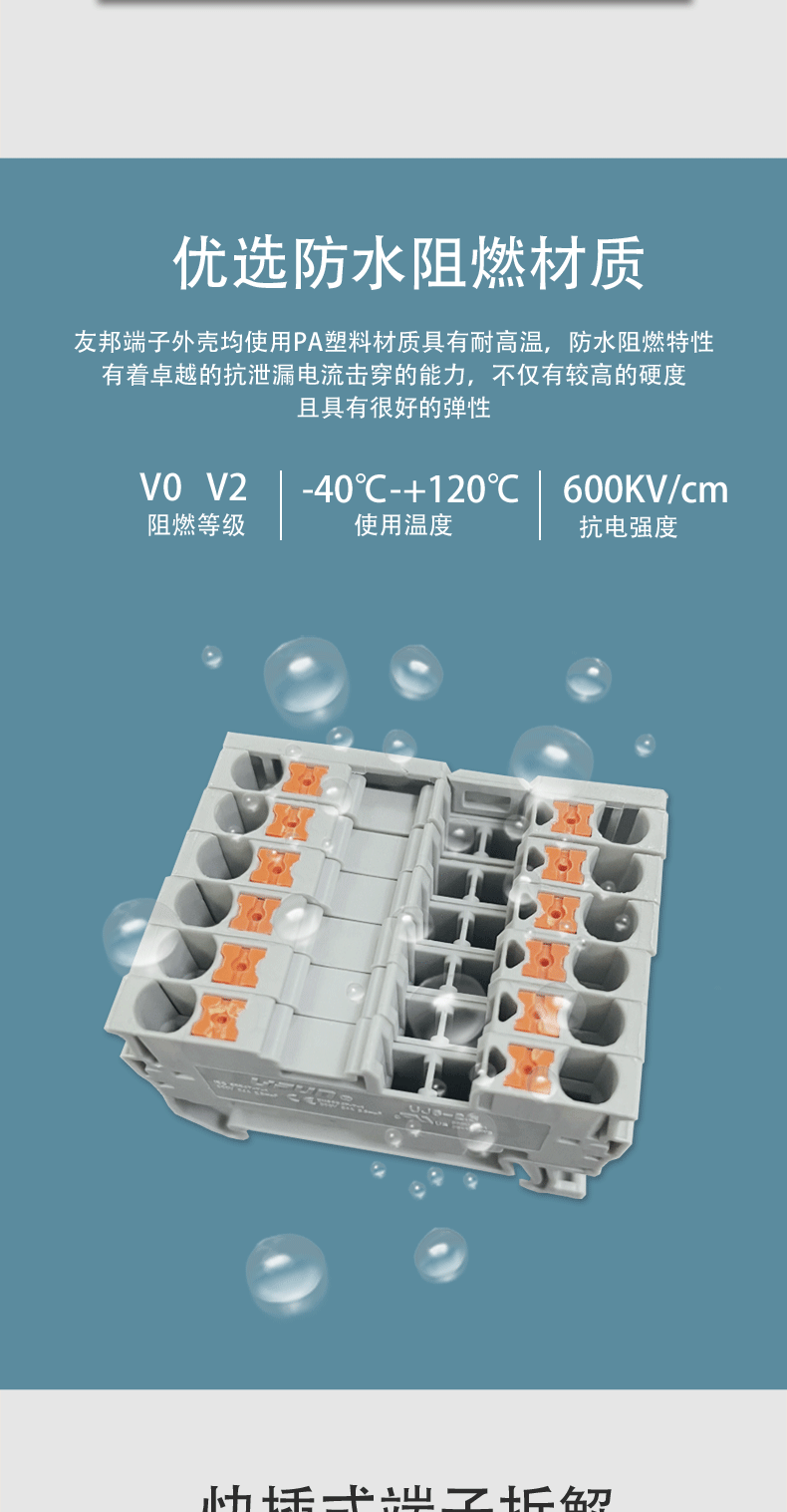友邦电气 UJ6-2.5JD快插式接地端子笼式弹簧端子 友邦厂家-阿里巴巴