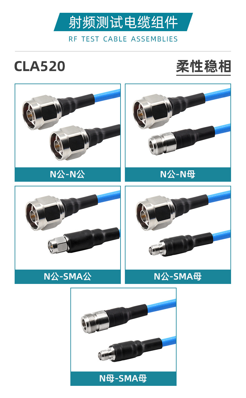 XINQY Sucoflex104柔性电缆组件 18G射频线 SMA/N同轴电缆 huber-阿里巴巴