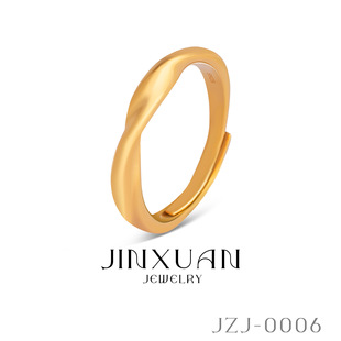 源头好货S925镀14K金时尚通勤活口可调节莫比乌斯环情侣戒指黄金S-阿里巴巴