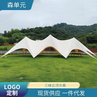超大型三峰云顶户外天幕帐篷驼峰万重山莲花双峰单峰露营地防水-阿里巴巴
