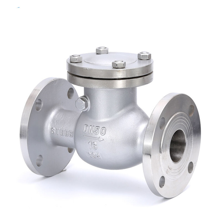 不锈钢旋启式法兰止回阀H44W-16P 304不锈钢法兰止回阀 卧式止逆-阿里巴巴