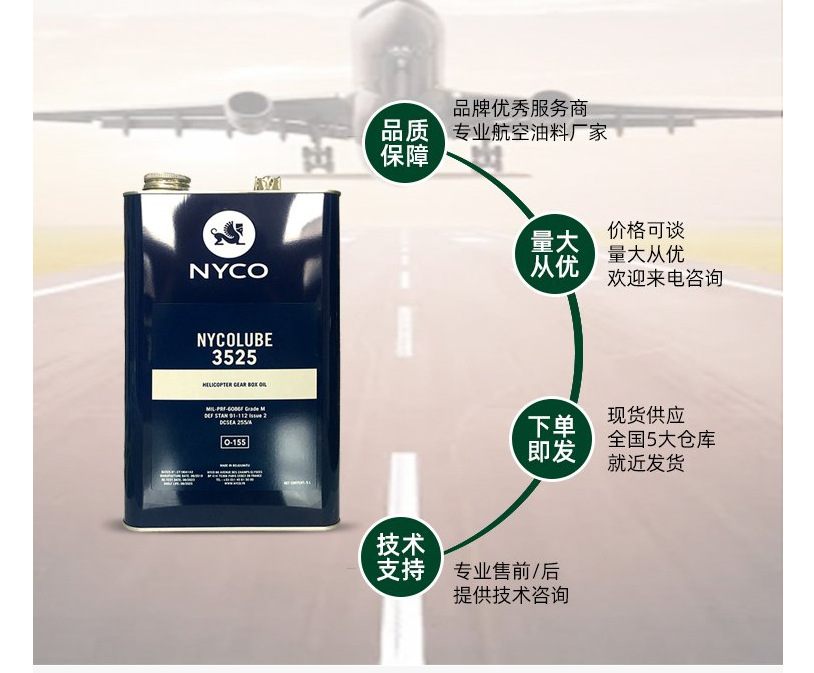 NYCO尼科3525航空齿轮油5L/桶MIL-PRF-6086 3525高极压航空齿轮油-阿里巴巴