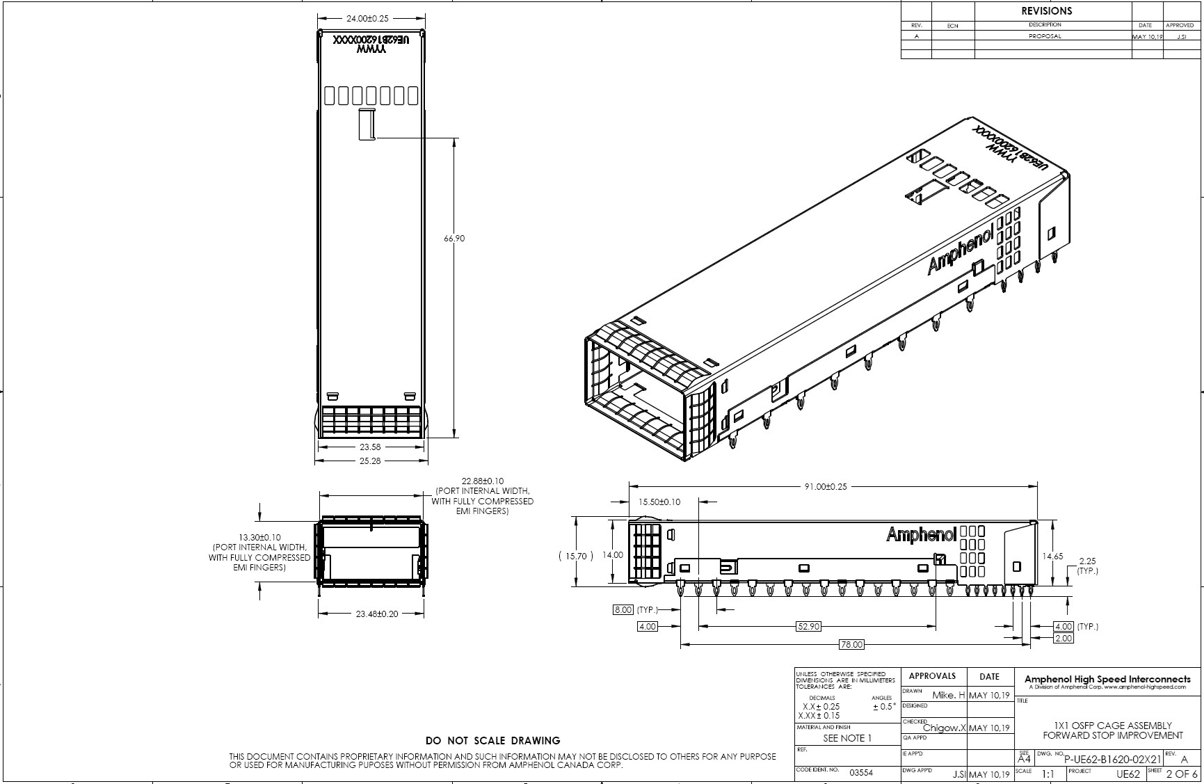 Amphenol OSFP 1x1 屏蔽罩 UE62-B1620-02021 | UE62-B1620-02121-阿里巴巴