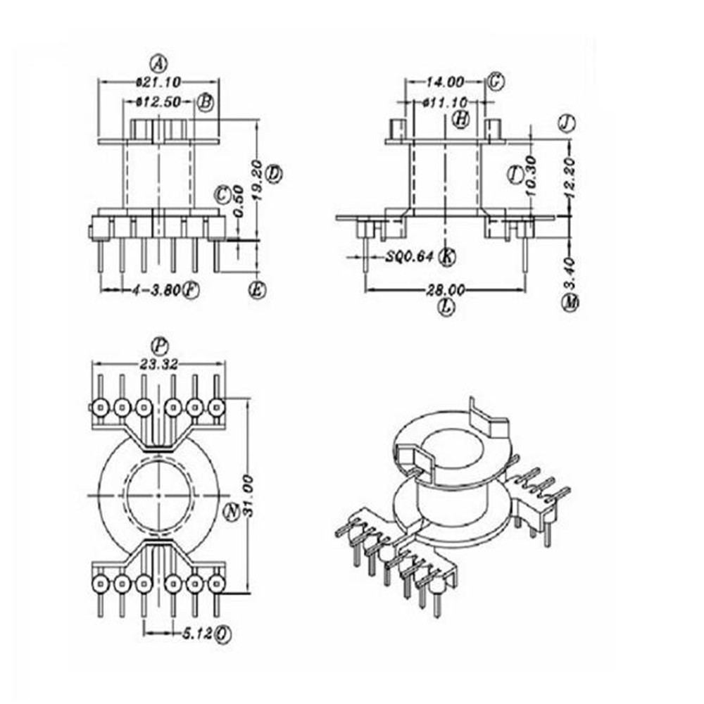 RM10变压器骨架RM10电木骨架RM10立式骨架L脚BOBBIN 6+6-阿里巴巴