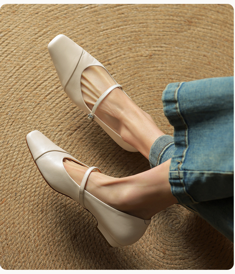 CHIKO Berne Square Toe Block Heels Mary Jane Shoes
