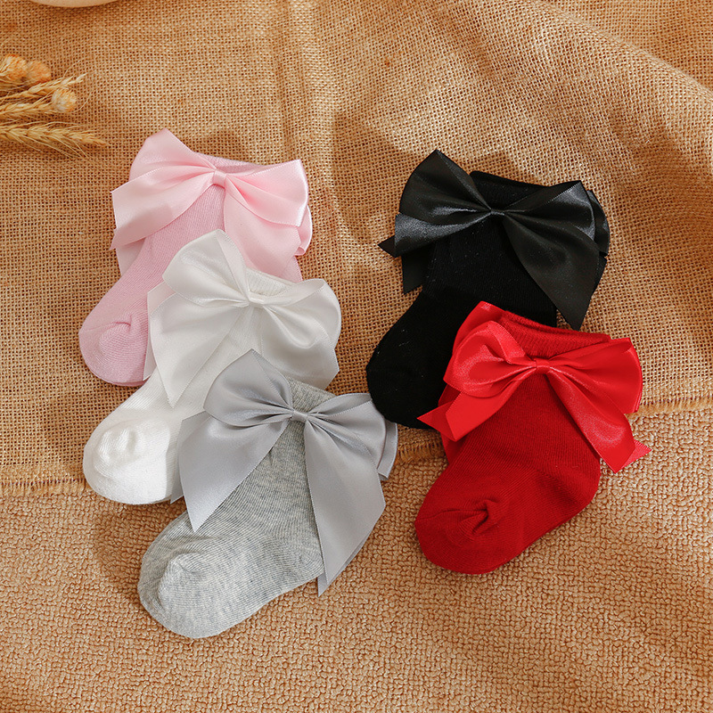 Ins children's Spanish spring and autumn large bow middle tube socks ...