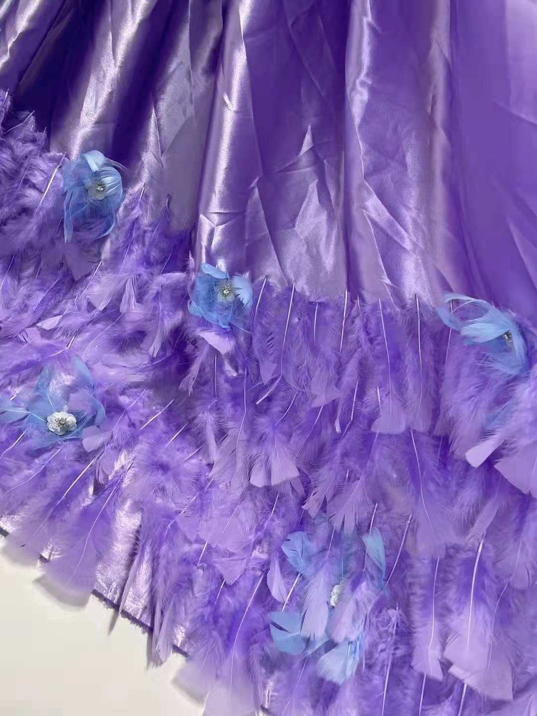 3D french lace feather bead sequins embroidered cloth french lace dress ...