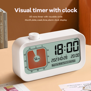60 Minutes Count Down Desktop Alarm Clock with Visual Timer-阿里巴巴