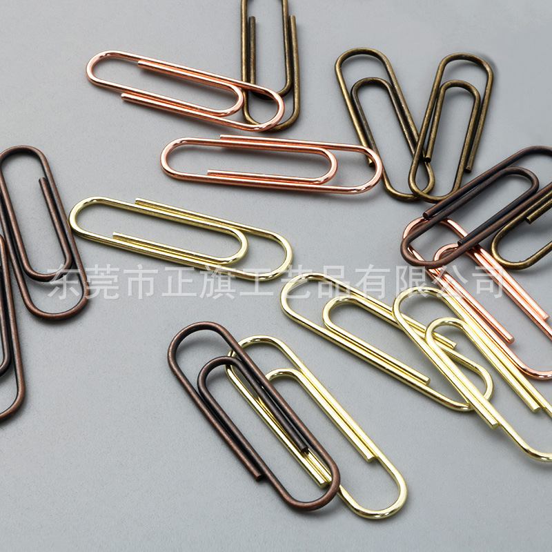 Office supplies 30mm ordinary paper clip Golden Rose gold mini paper ...