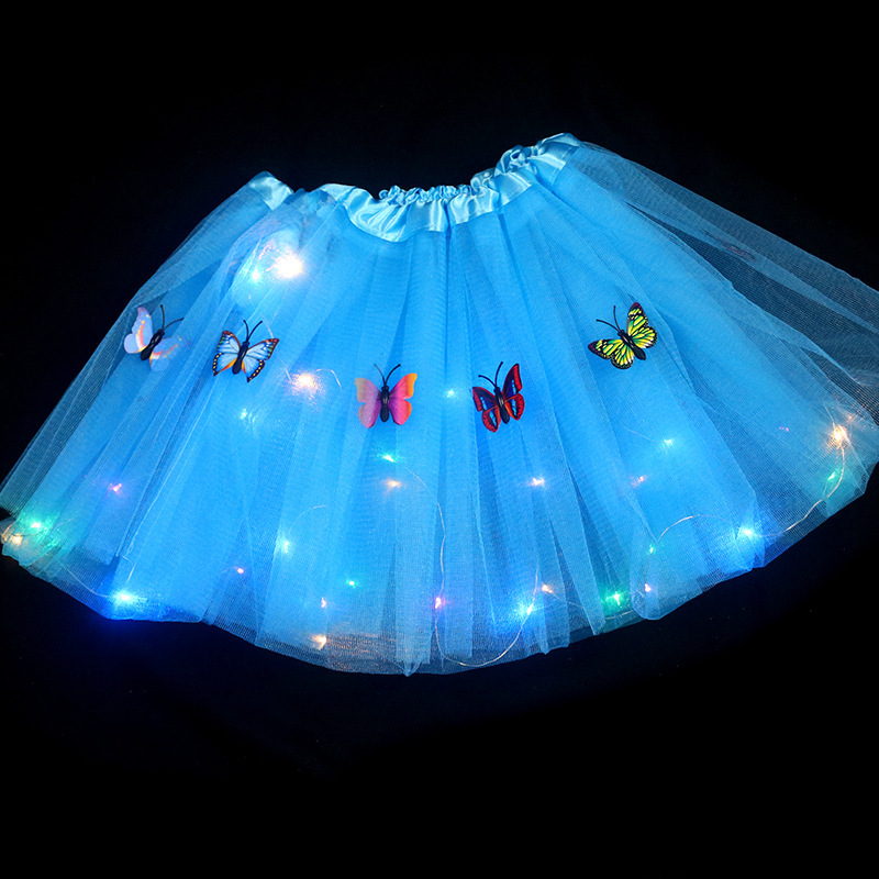 Children girls modern dance tutu skirt with led light luminous ...