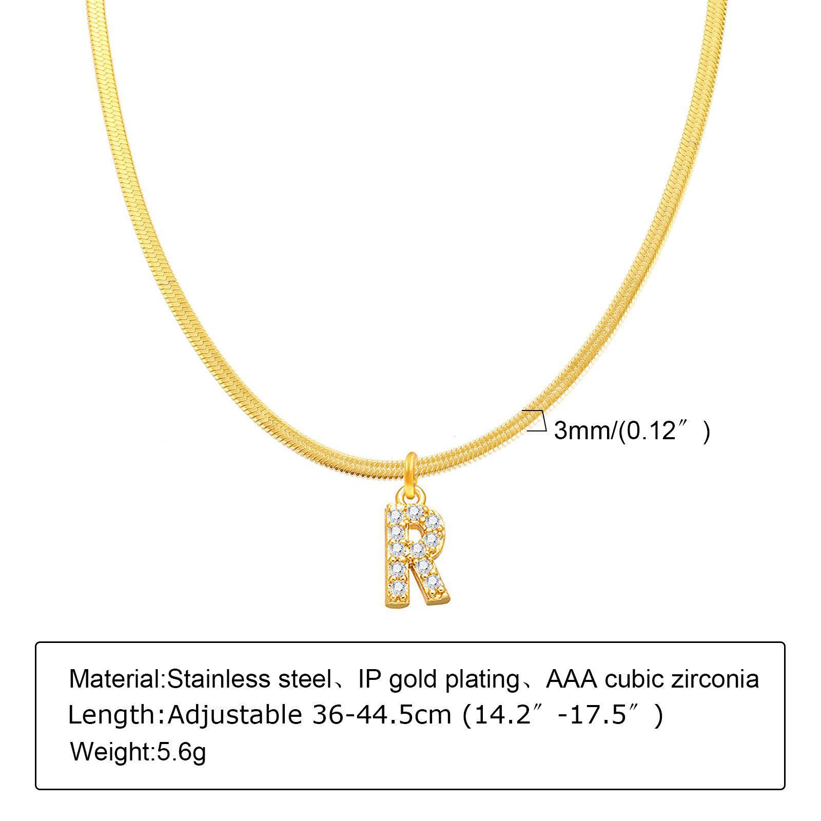 钛钢项链26字母 3MM扁蛇骨链锁骨链ins冷淡风可调节项链36+8cm-阿里巴巴
