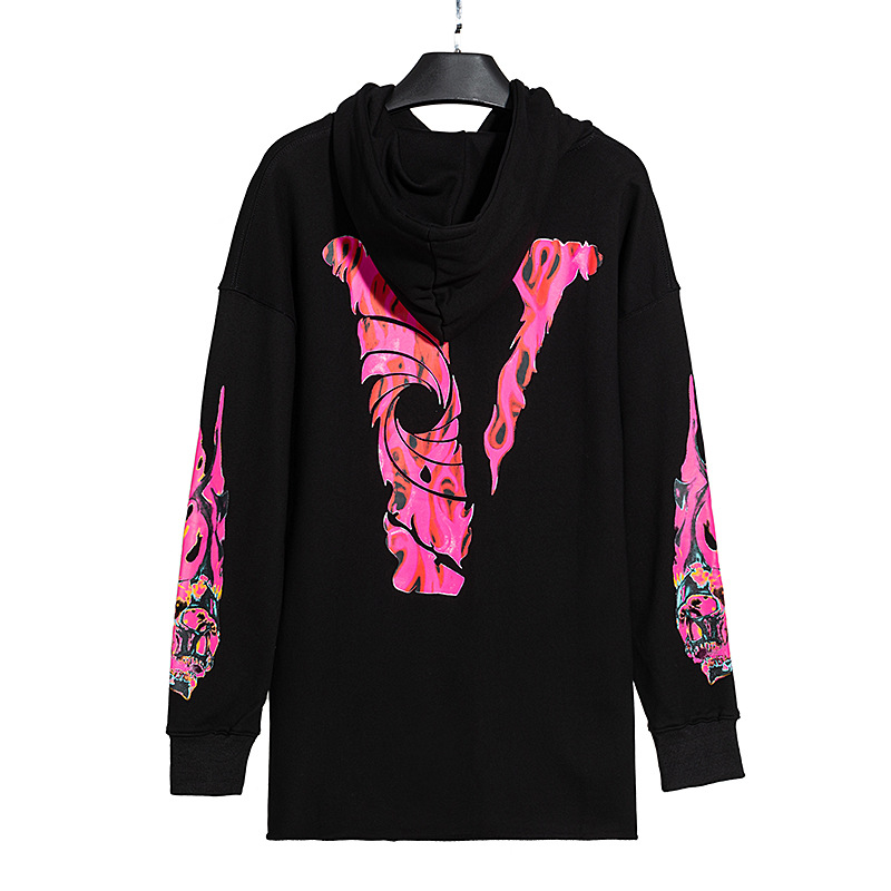 2021秋冬季新款 V@LONE 幻影女模特大V图案连帽卫衣一件批发代发-阿里巴巴