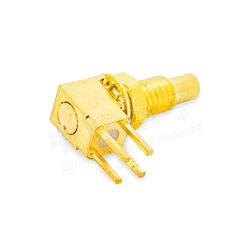 中铭电子 射频连接器SSMC-JWE SSMC公弯头 适配PCB面板固定安装-阿里巴巴