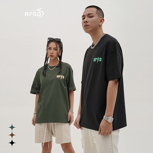 RFSD男装|发泡印花短袖T恤2023夏季新品潮牌宽松街头纯棉短袖男-阿里巴巴