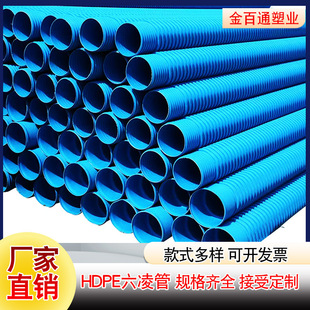 HDPE-IW六棱管双壁波纹管 改性聚乙烯增强钢带波纹管蓝色塑料管pe-阿里巴巴