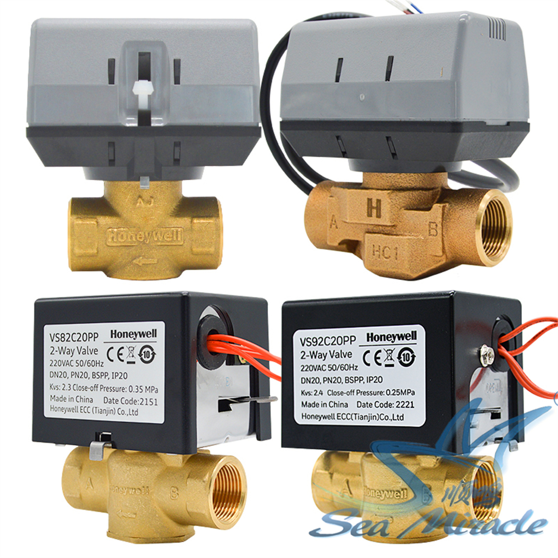 霍尼韦尔VS92C20PP风机盘管电动二线开关电磁阀DN20断电复位水阀-阿里巴巴