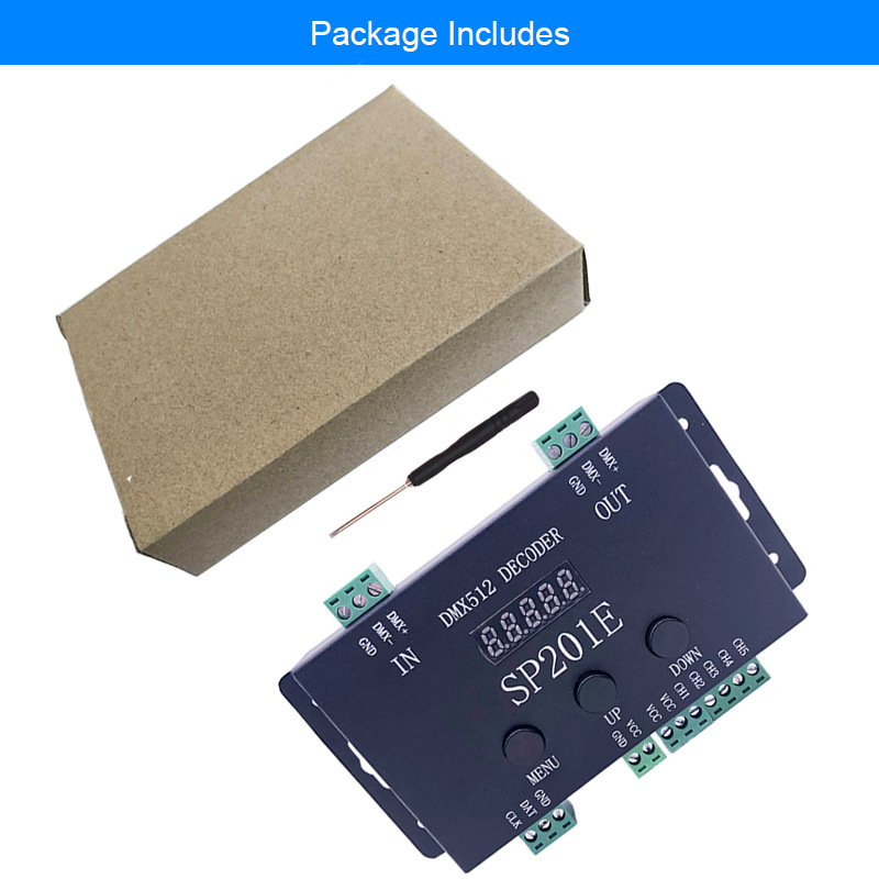 SP201E 幻彩控制器 DMX512解码器 支持3072个通道 兼容多种IC-阿里巴巴