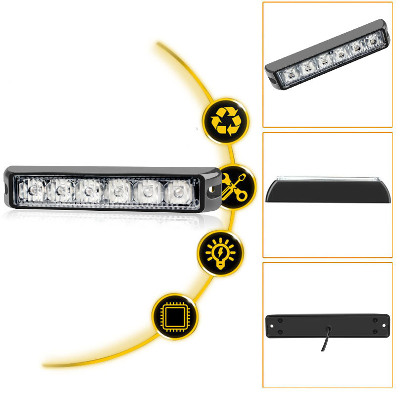 汽车摩托车货车卡车led6灯警示灯侧边频闪爆闪灯12-24v转向工作灯-阿里巴巴